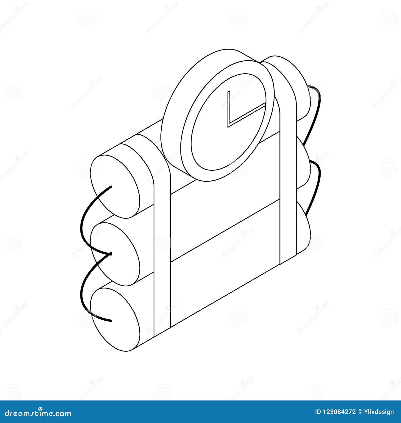 Bomb with Clock Timer Icon, Isometric 3d Style Stock Illustration ...