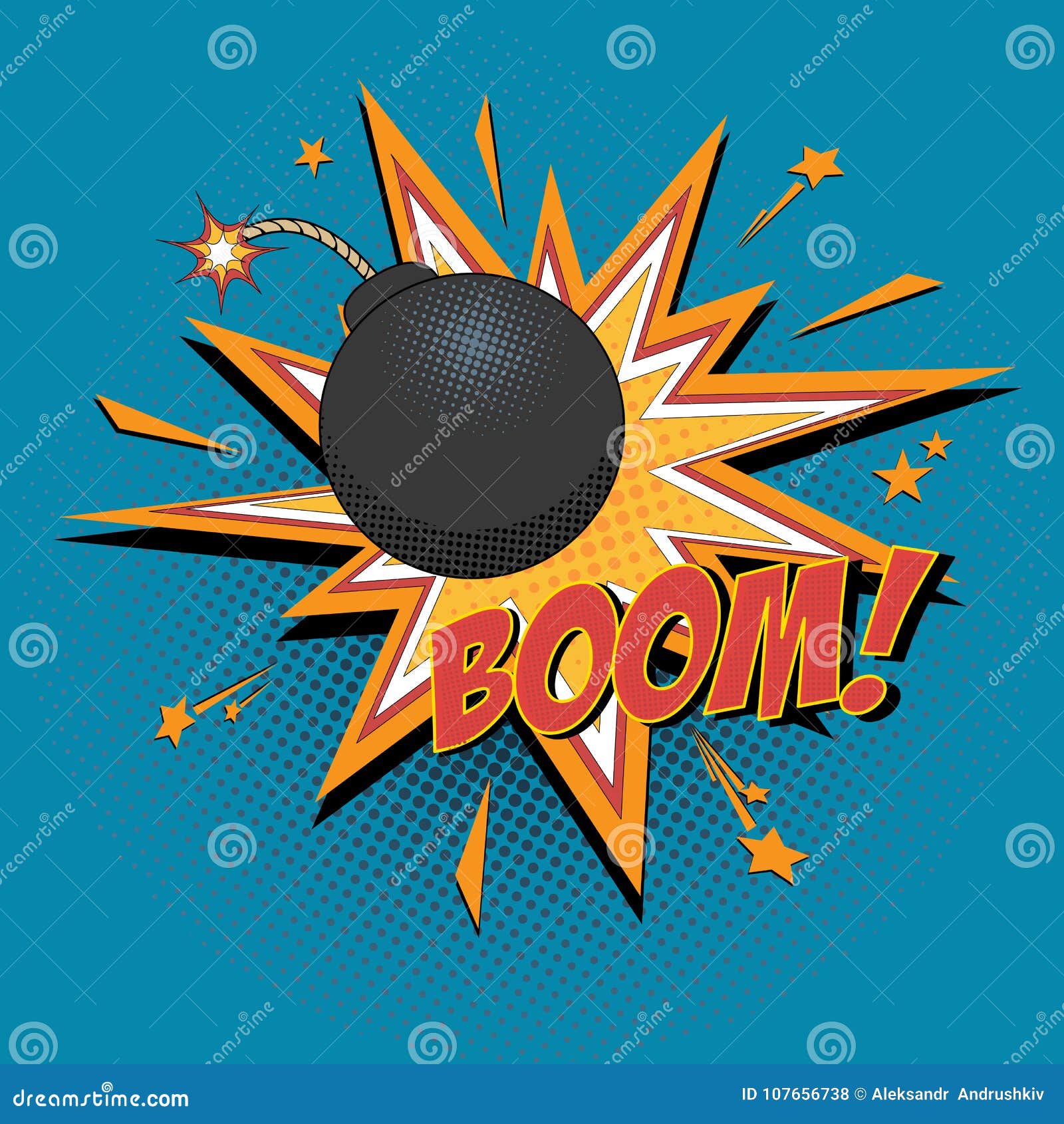 Bomb stock vector. Illustration of energy, explosion - 107656738