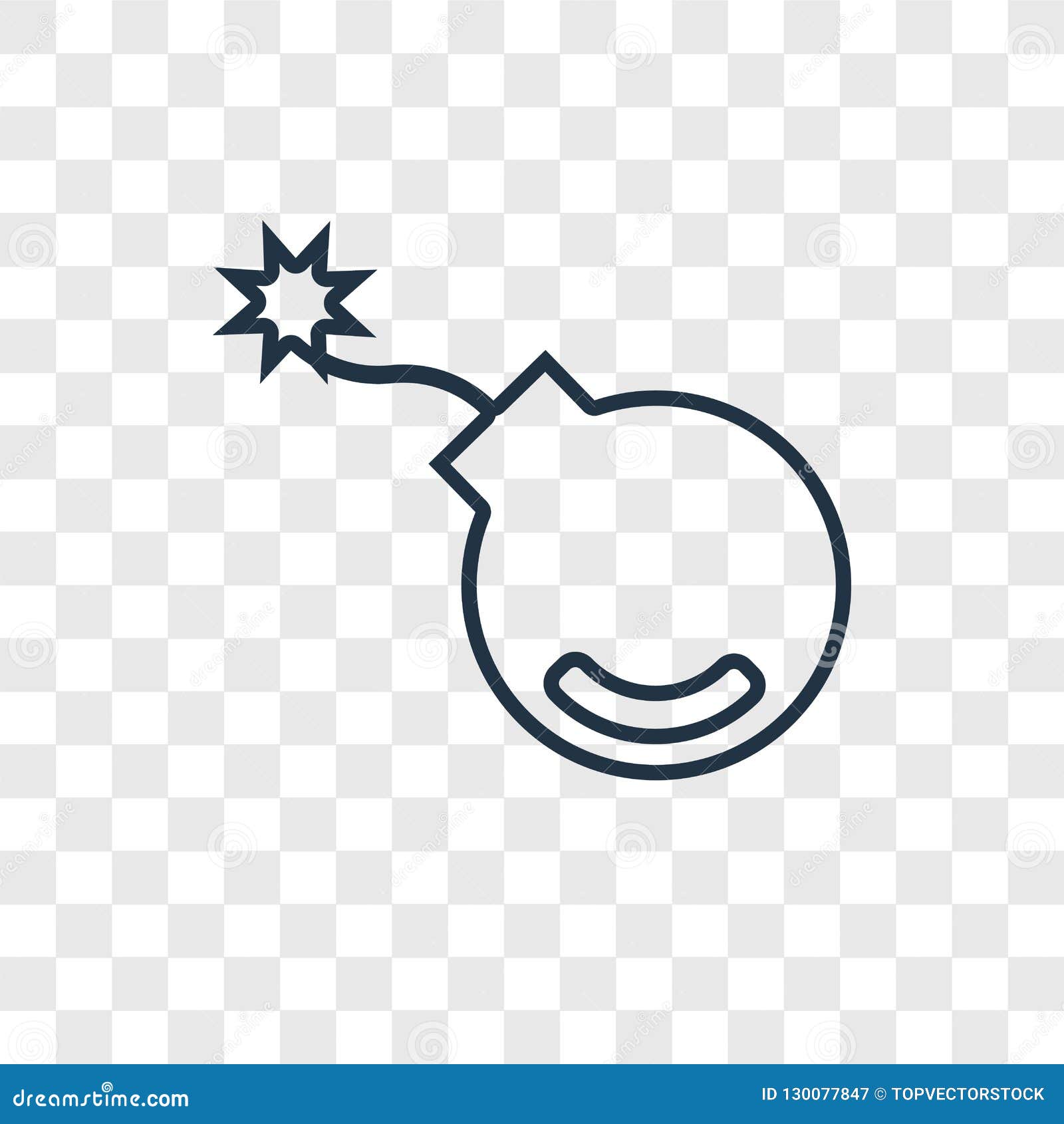 Bomb Concept Vector Linear Icon Isolated on Transparent Background ...