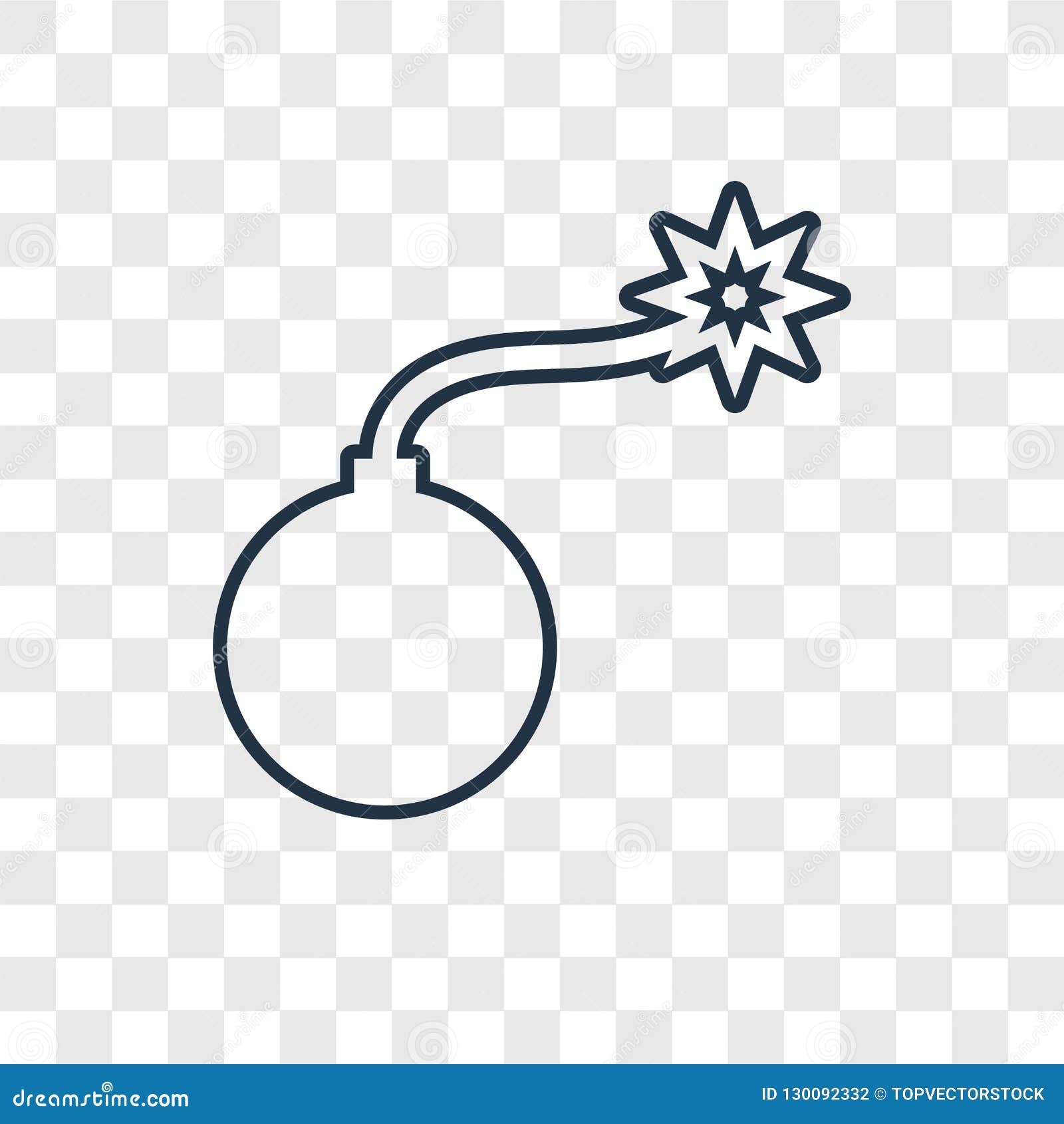 Bomb Concept Vector Linear Icon Isolated on Transparent Background ...