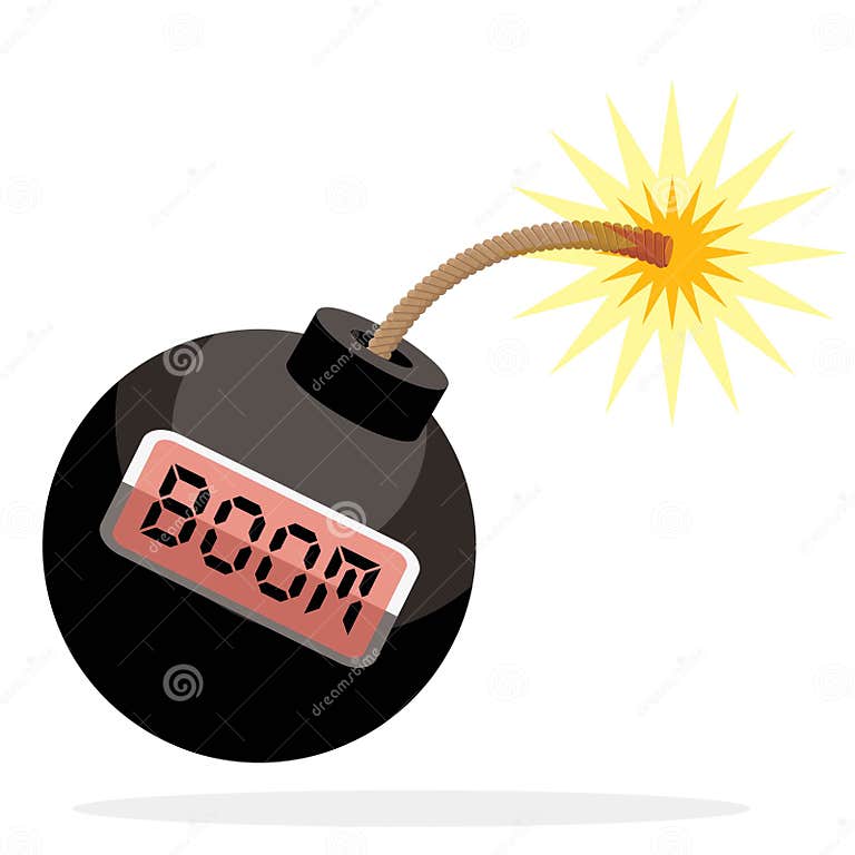 Bomb with digital timer stock illustration. Illustration of detonated ...