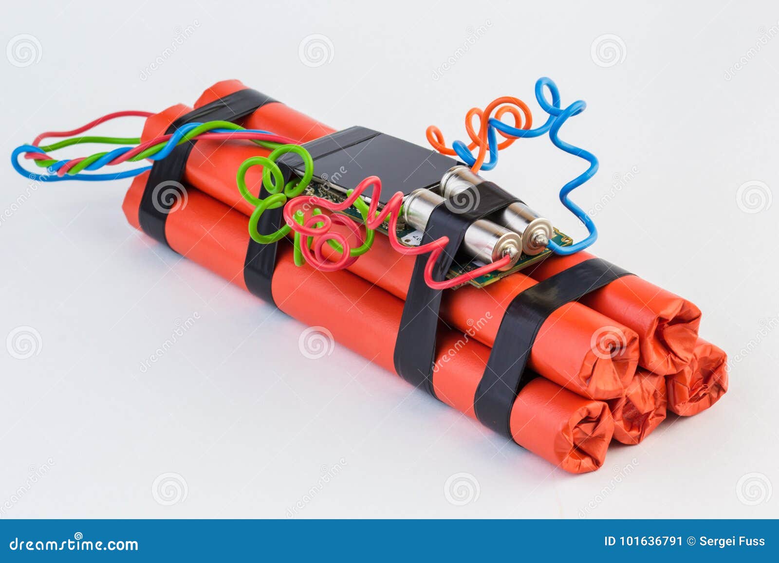 Bomb with Digital Timer on White Background. Stock Image - Image of ...