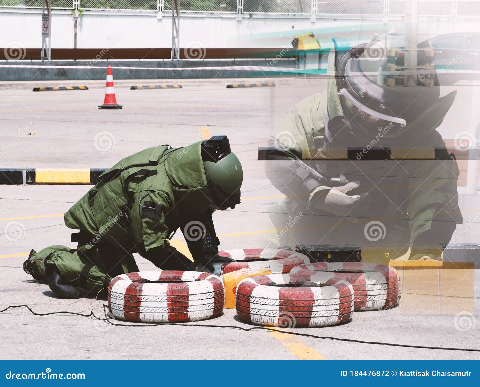 Bomb Disposal Expert in Bomb Suit Stock Photo - Image of street, sapper ...