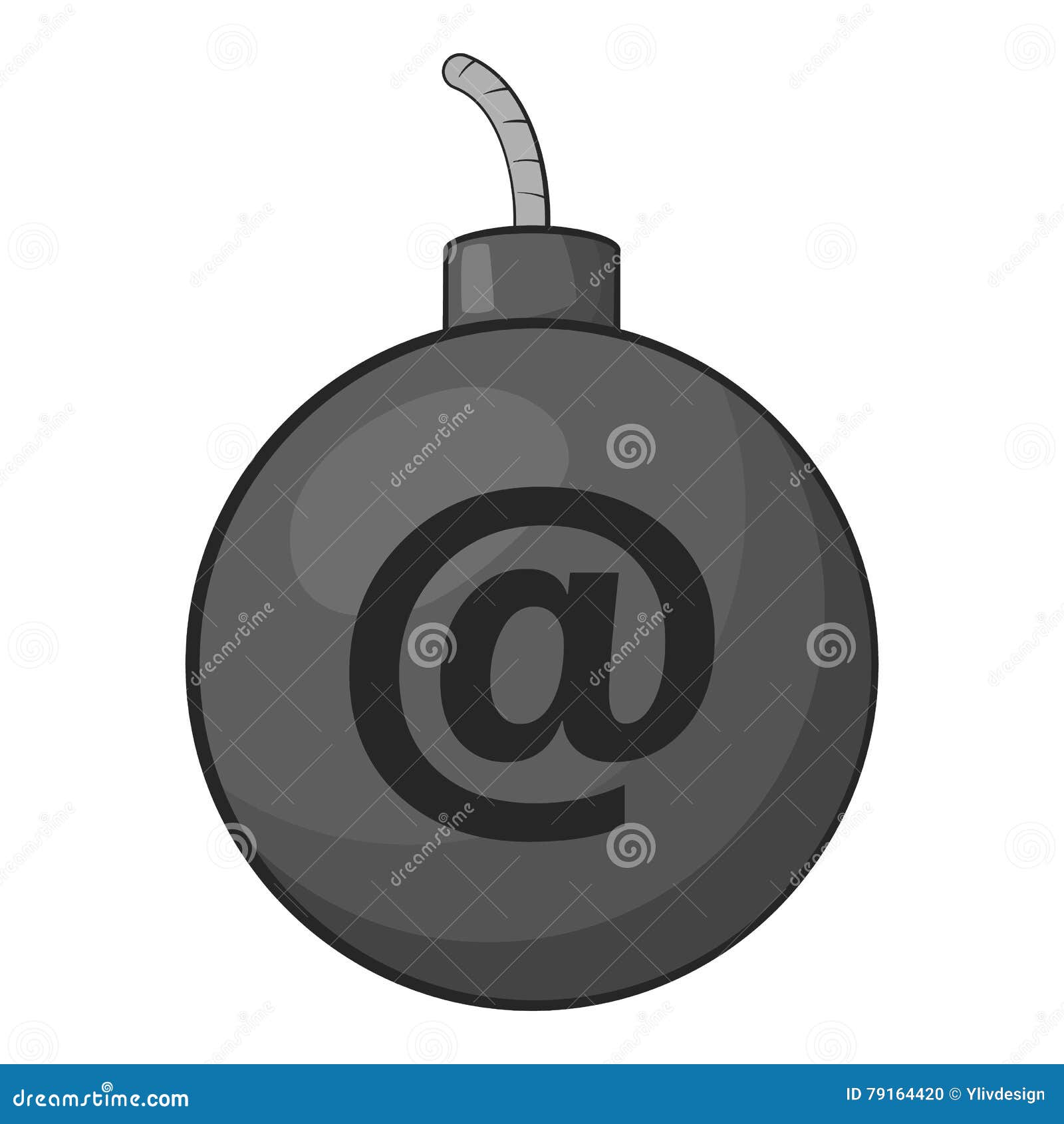 Bomb in E-mail Icon, Monochrome Style Stock Vector - Illustration of ...
