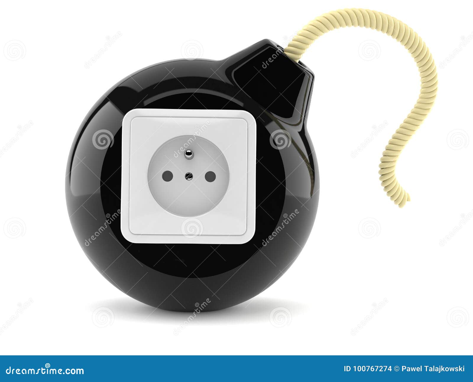 Bomb with electric socket stock illustration. Illustration of socket ...