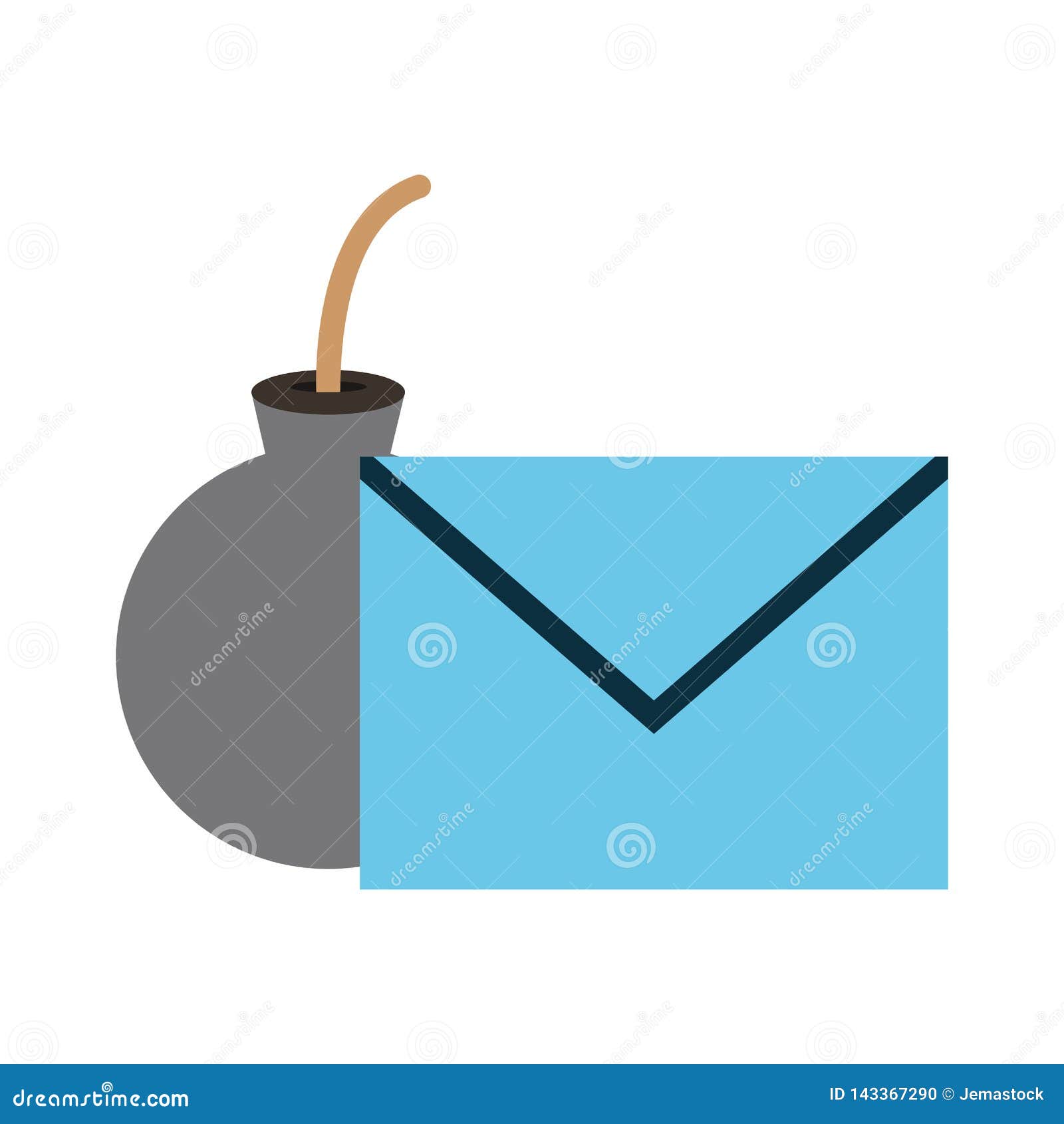 Bomb in email stock vector. Illustration of email, design - 143367290