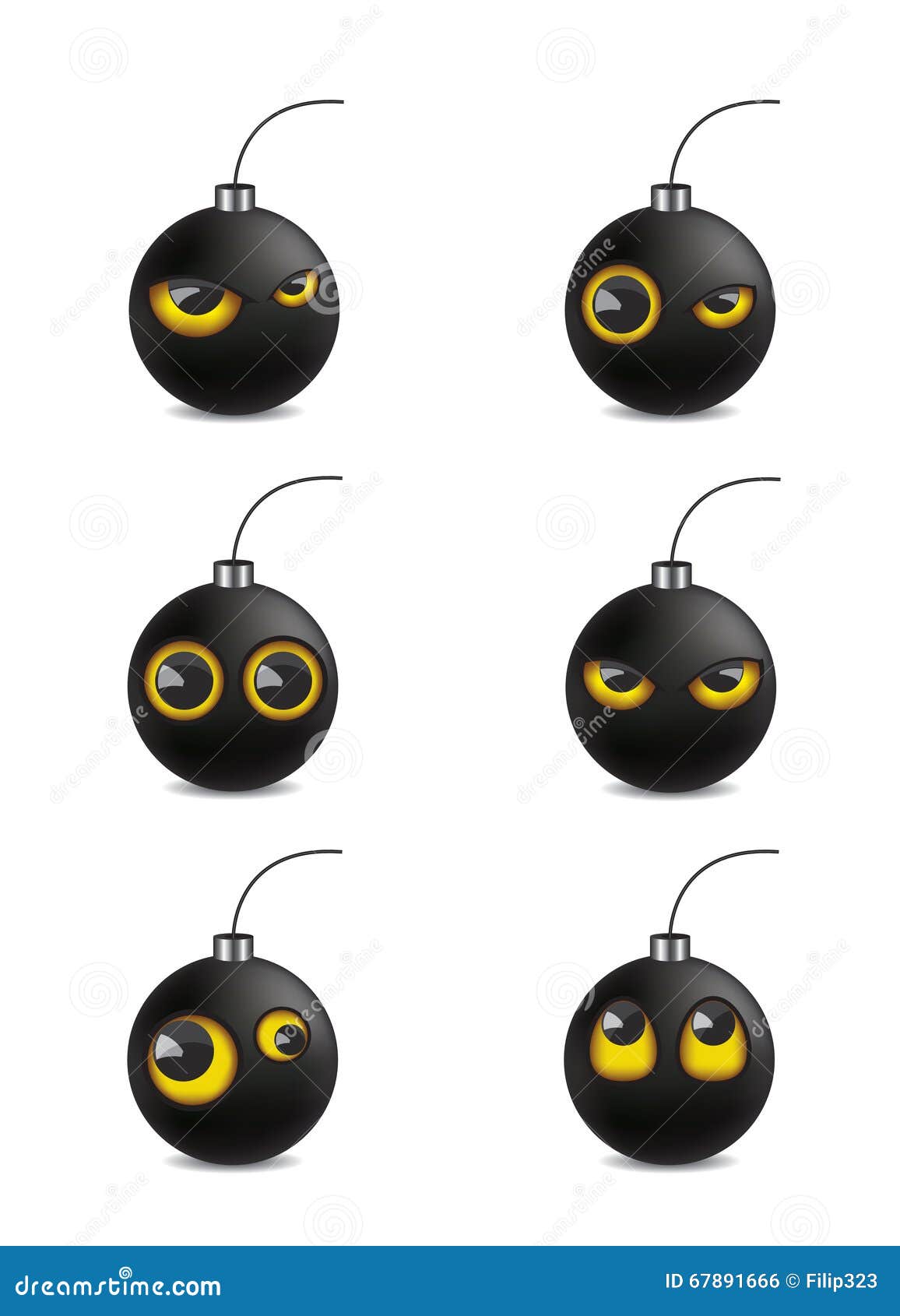 Bomb Emoticon Cartoon Illustration Stock Vector - Illustration of ...