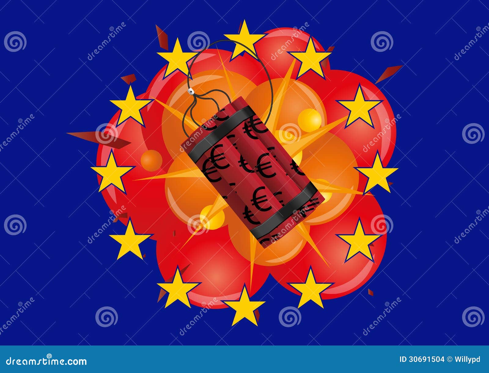 Bomb europe stock vector. Illustration of greece, loan - 30691504