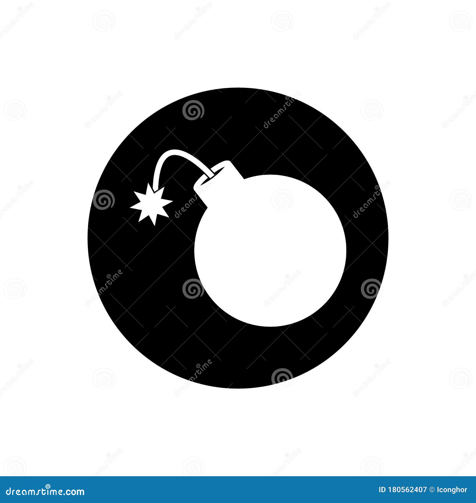 Bomb Explode Button Icon. stock vector. Illustration of rounded - 180562407