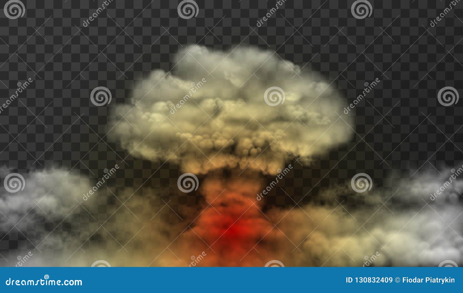 Design of Bomb Explode. Smoke Mushroom Vector Illustration Isolated on ...
