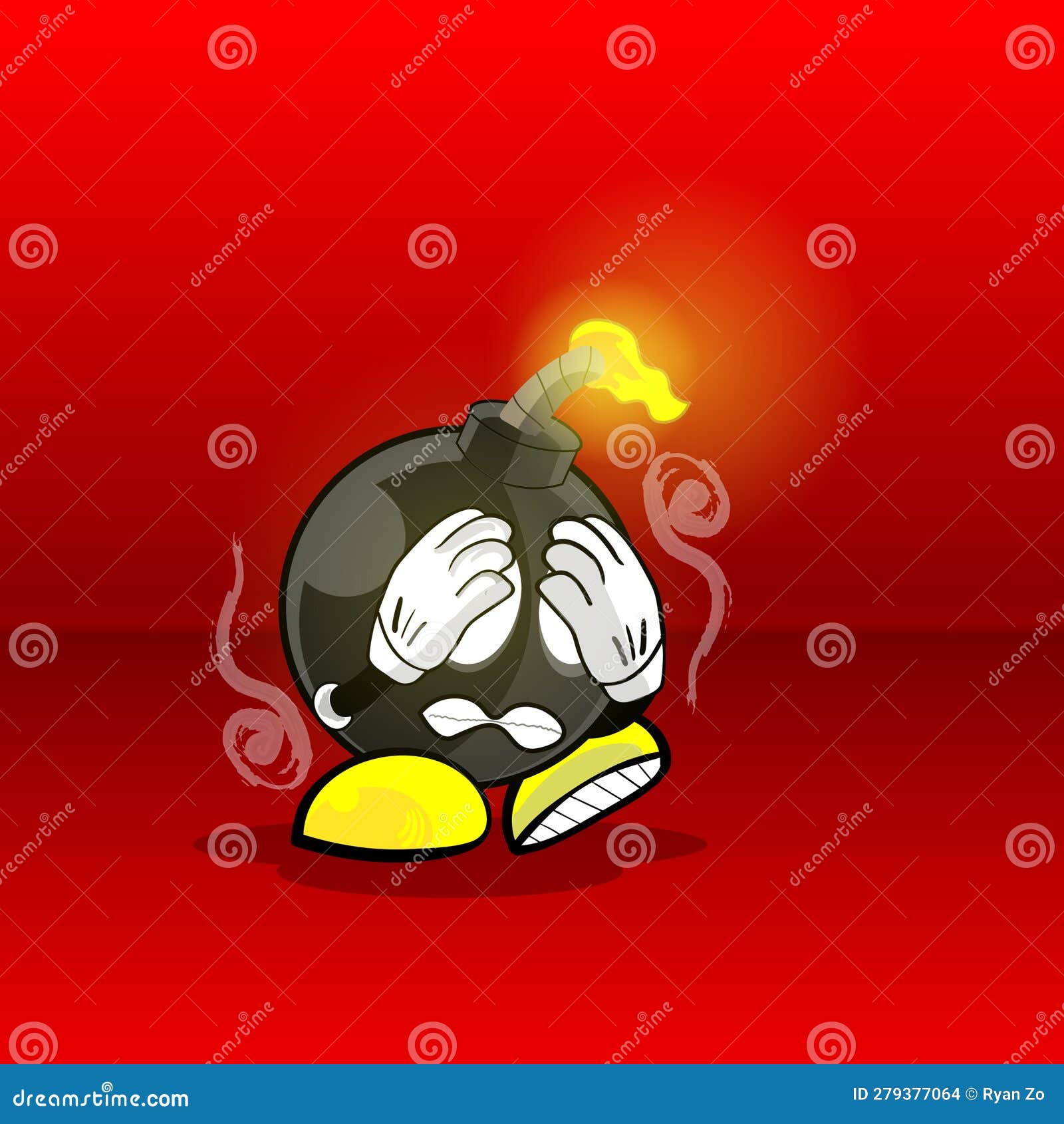 BOMB EXPLODING CHARACTER ICON ILLUSTRATION Stock Vector - Illustration ...