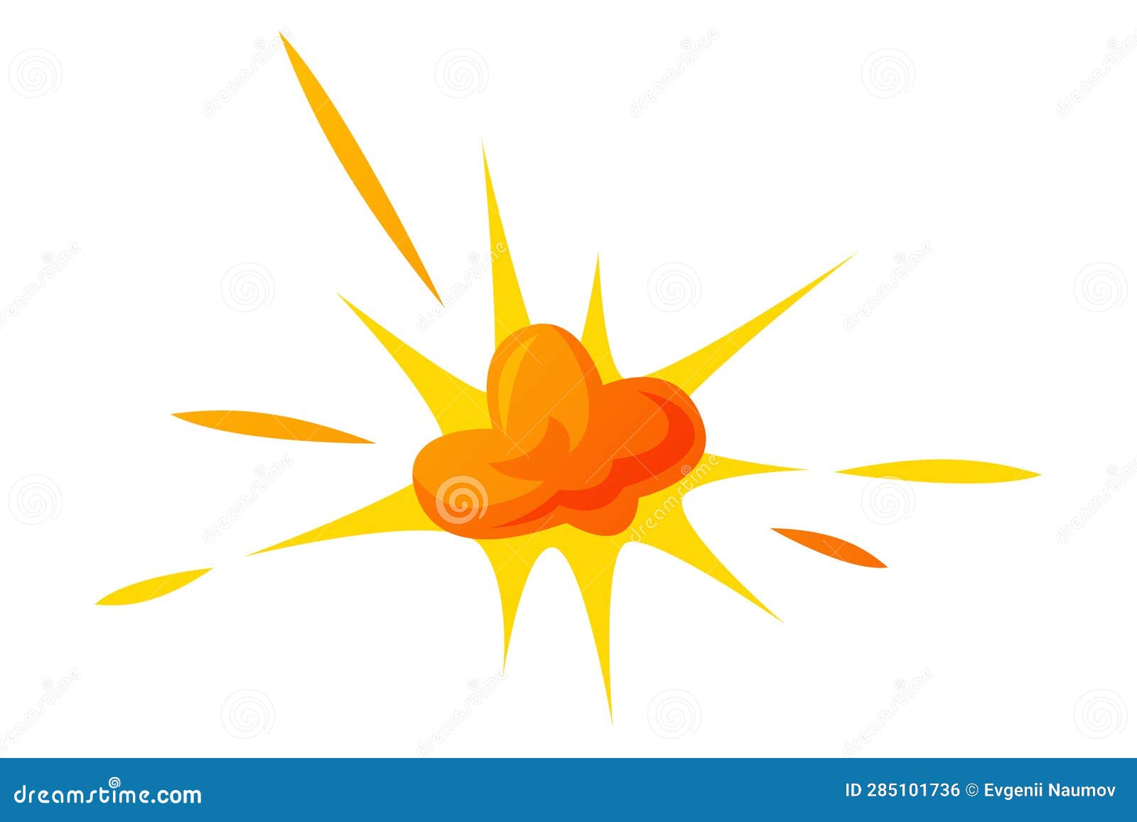 Bomb Explosion Bright Orange Spark Vector Illustration Stock Vector ...