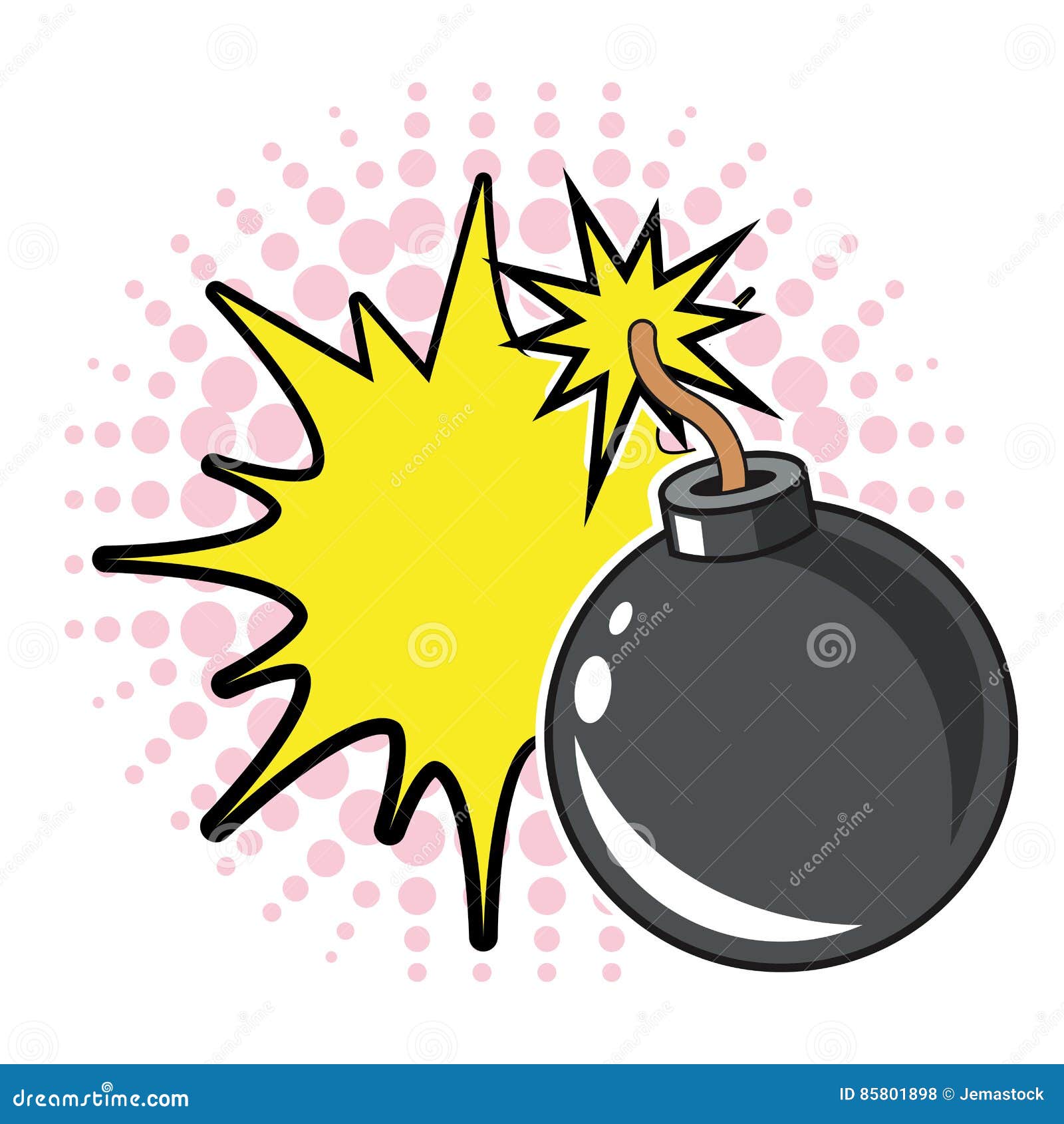 Bomb Explosion Bubble Pop Art Design Dotted Stock Vector - Illustration ...
