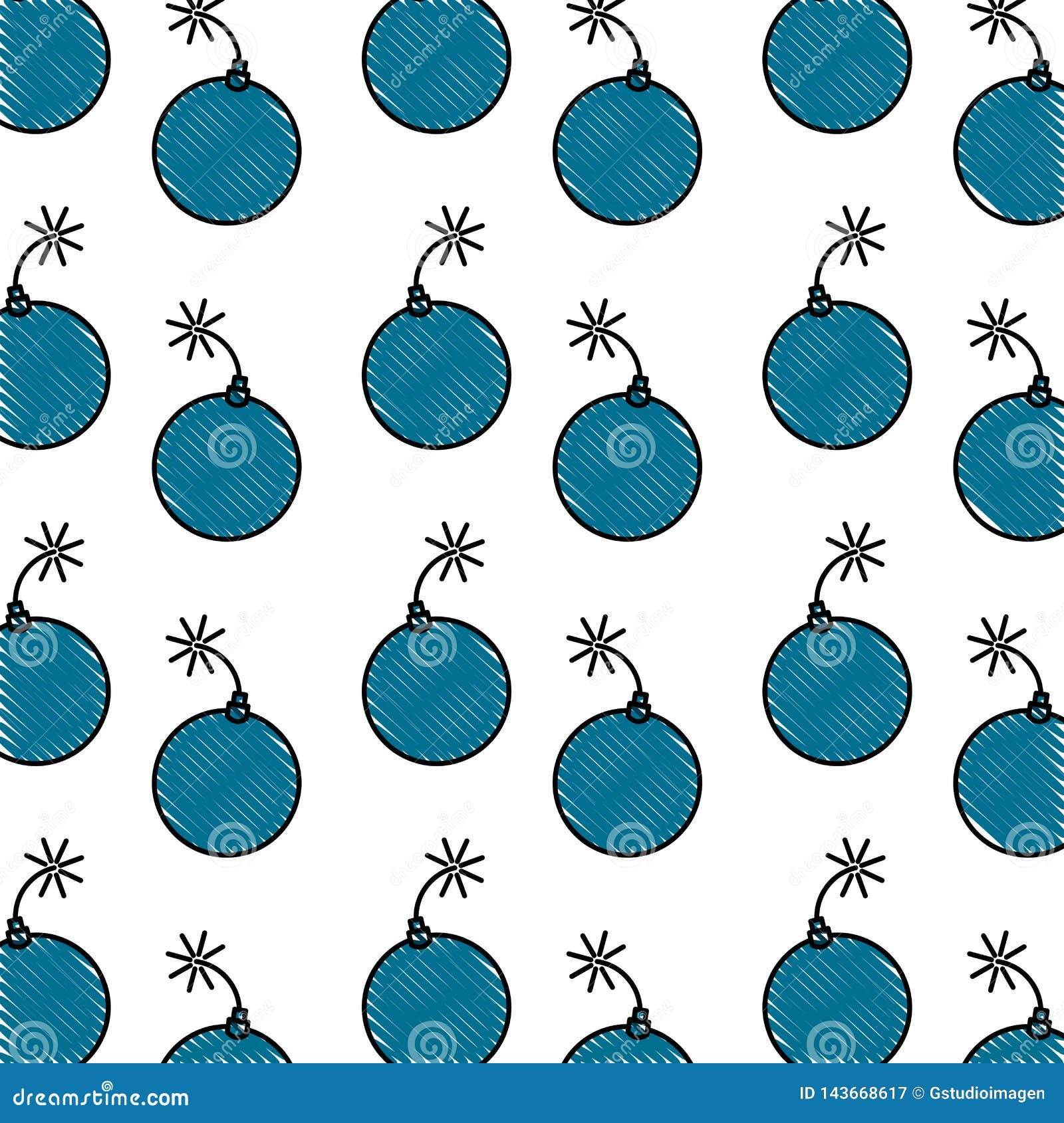 Bomb Explosion Danger Comic Pattern Background Stock Vector ...