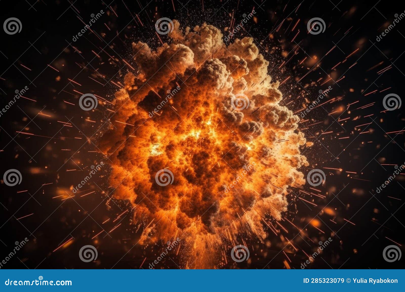Bomb Explosion Fire Atomic. Generate Ai Stock Illustration ...