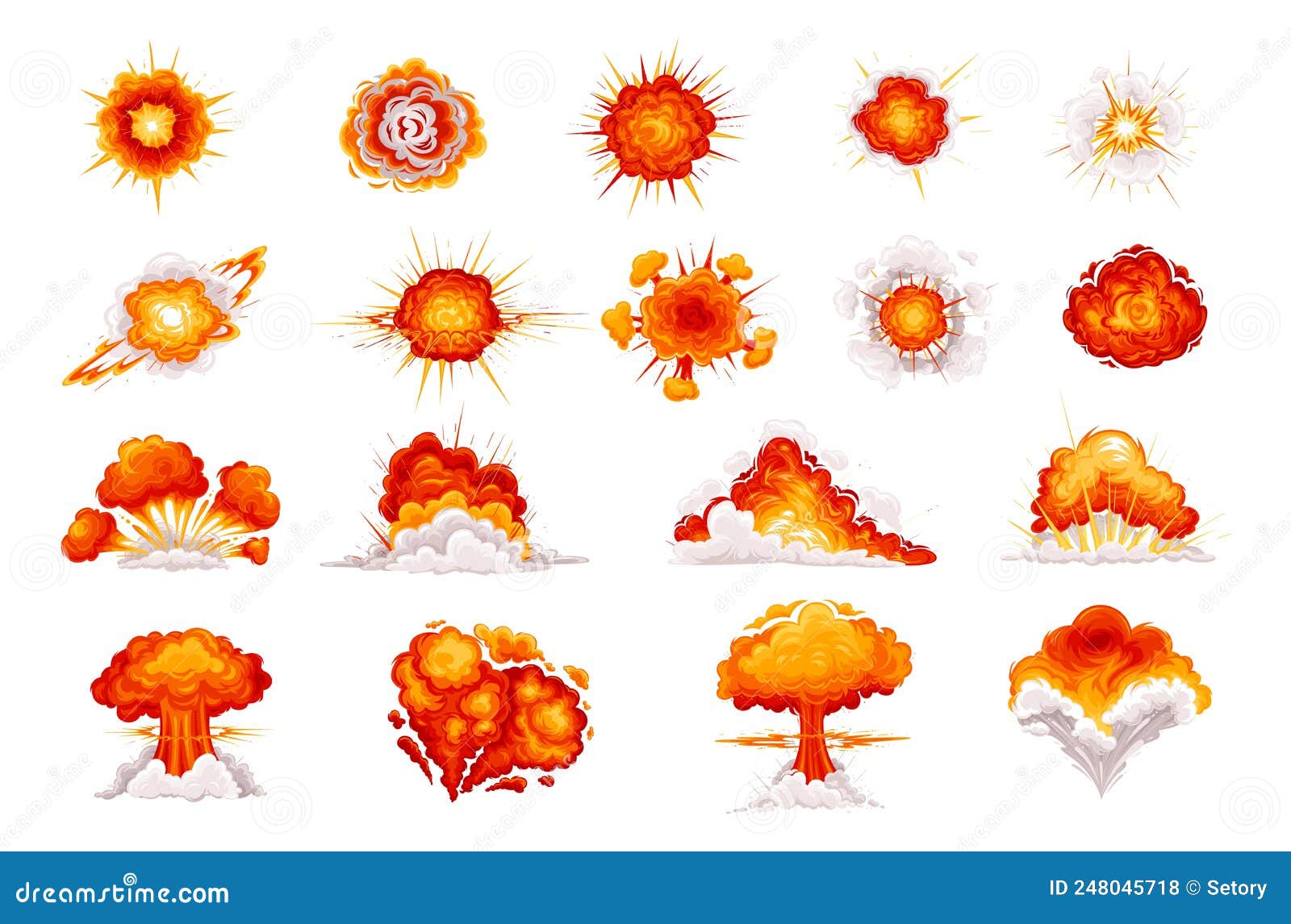 Bomb Explosion and Fire Bang Stock Vector - Illustration of cartoon ...
