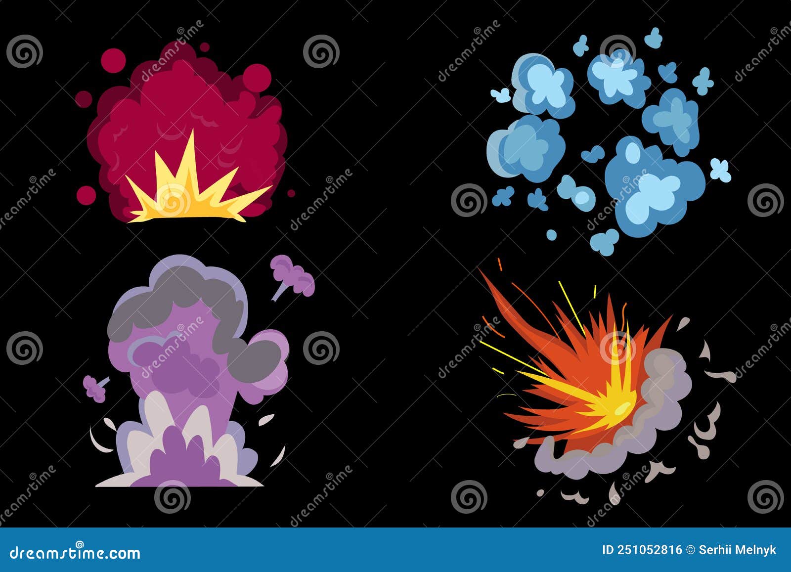 Bomb explosion set stock vector. Illustration of burst - 251052816