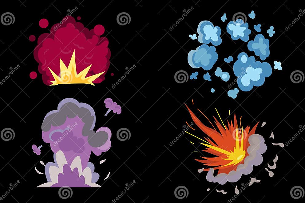 Bomb explosion set stock vector. Illustration of burst - 251052816
