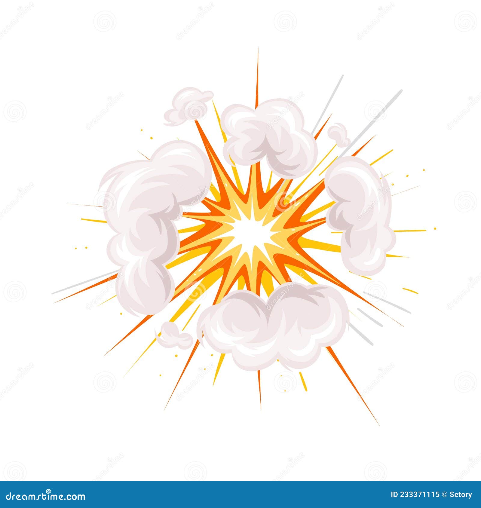 Bomb explosion with smoke stock vector. Illustration of background ...