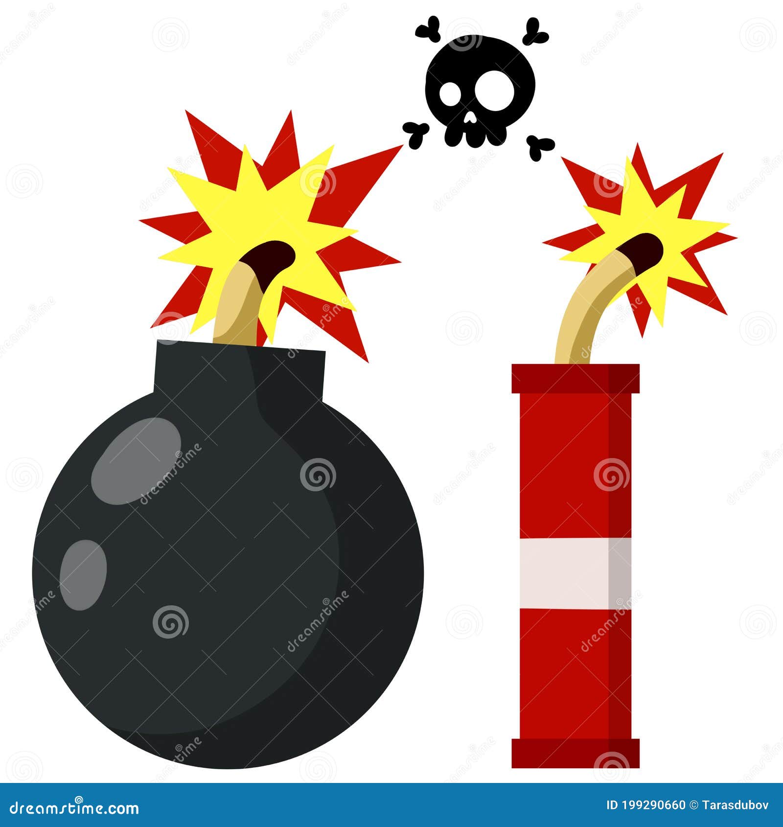 Bomb and Explosive Objects. Dangerous Element Stock Vector ...