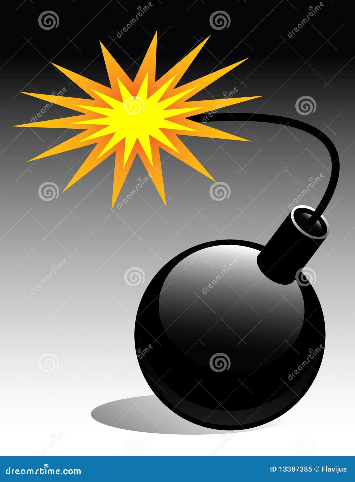 Bomb with fire stock vector. Illustration of black, bomber - 13387385