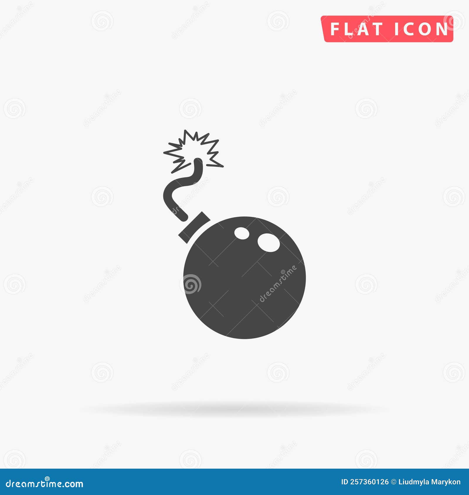 Bomb flat vector icon stock vector. Illustration of weapon - 257360126