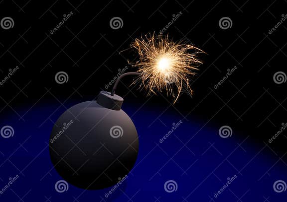 Bomb fuse burning stock illustration. Illustration of bomber - 11979784