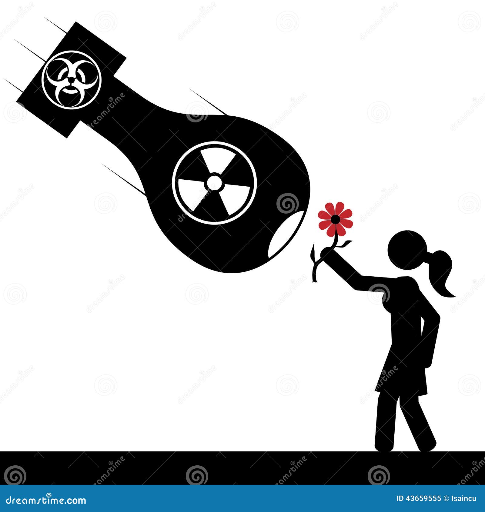 Bomb and girl stock vector. Illustration of nuke, concept - 43659555