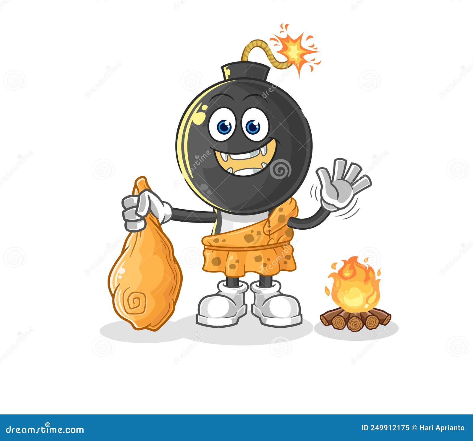 Bomb Head Ancient Cartoon. Cartoon Mascot Vector Stock Vector ...