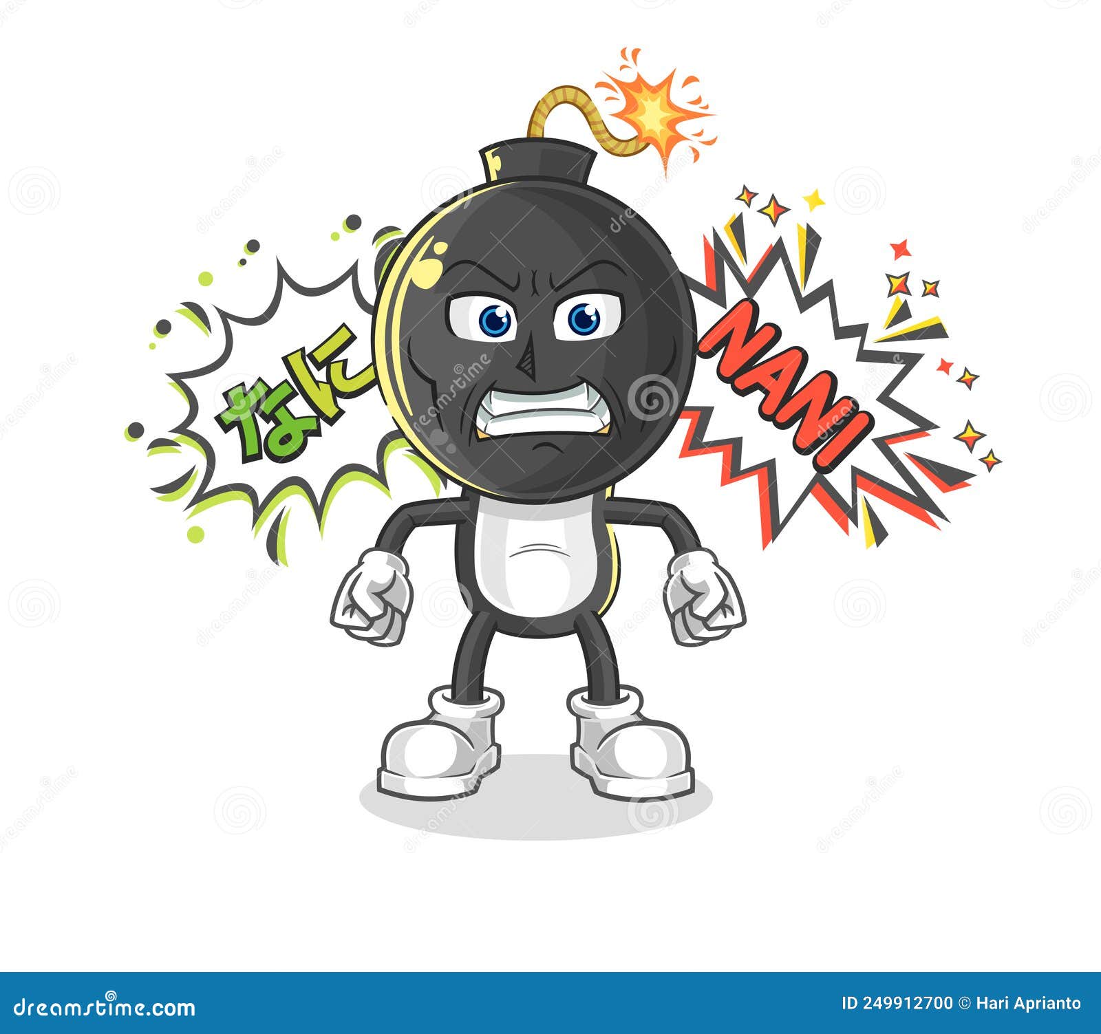 Bomb Head Anime Angry Vector. Cartoon Character | CartoonDealer.com ...