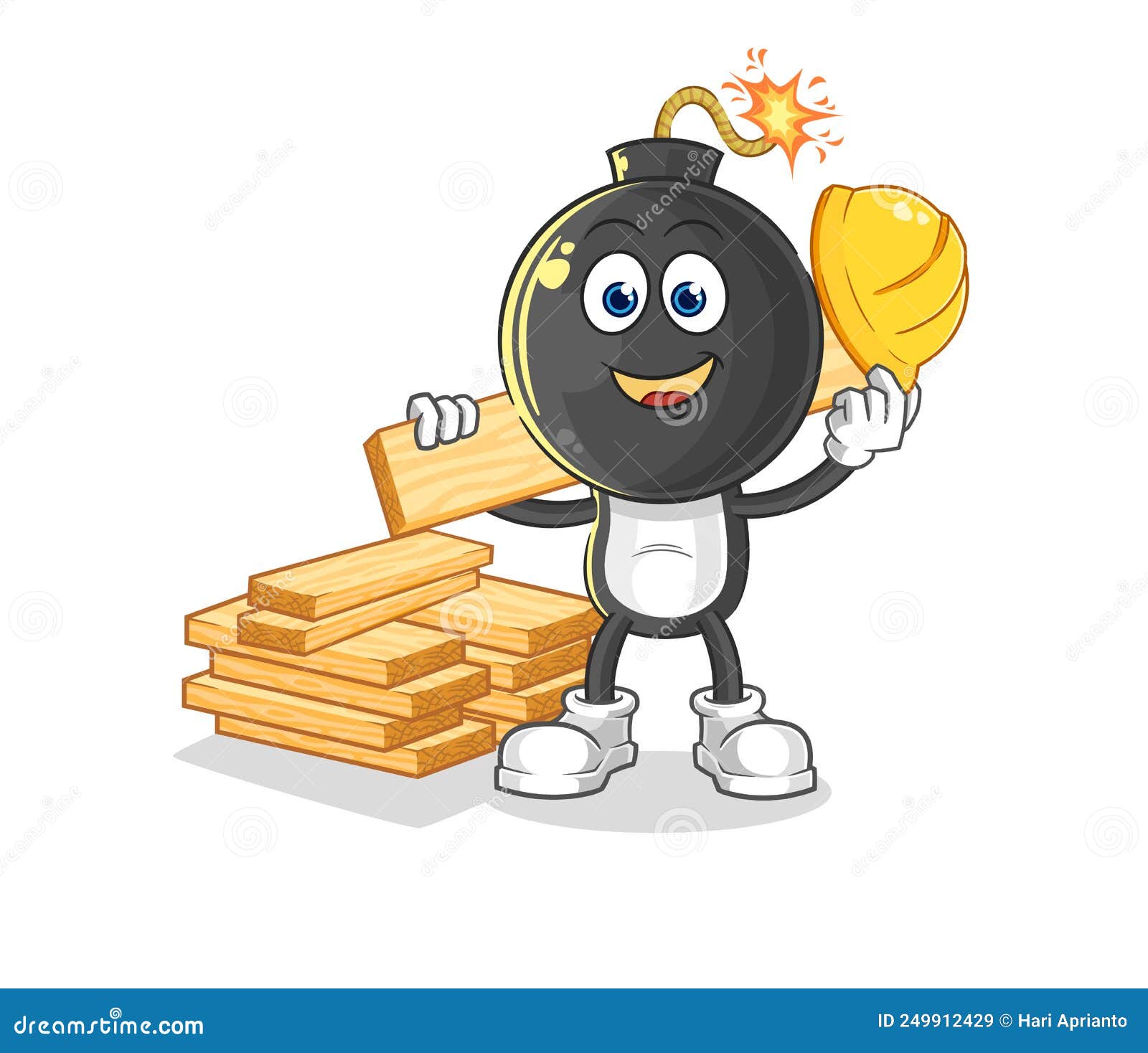 Bomb Head Builder Vector. Cartoon Character Stock Vector - Illustration ...