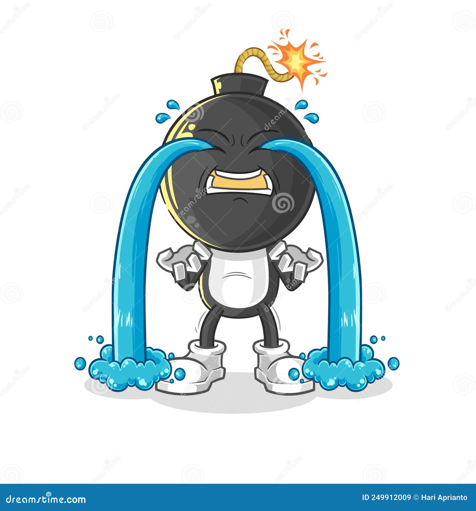 Bomb Head Crying Illustration. Character Vector Stock Vector ...