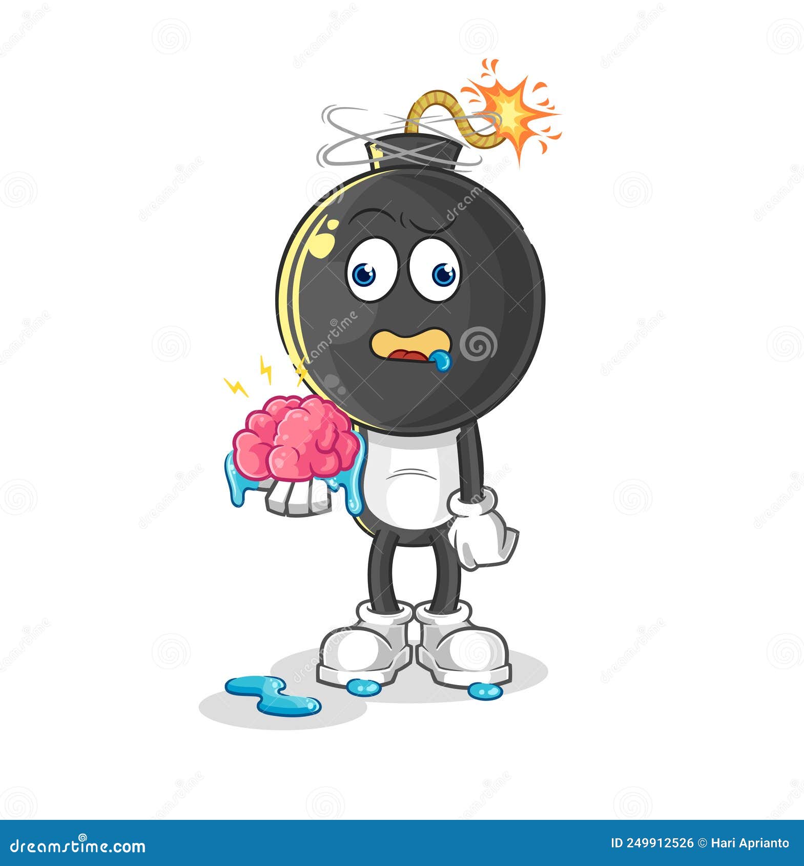 Bomb Head No Brain Vector. Cartoon Character Stock Vector ...