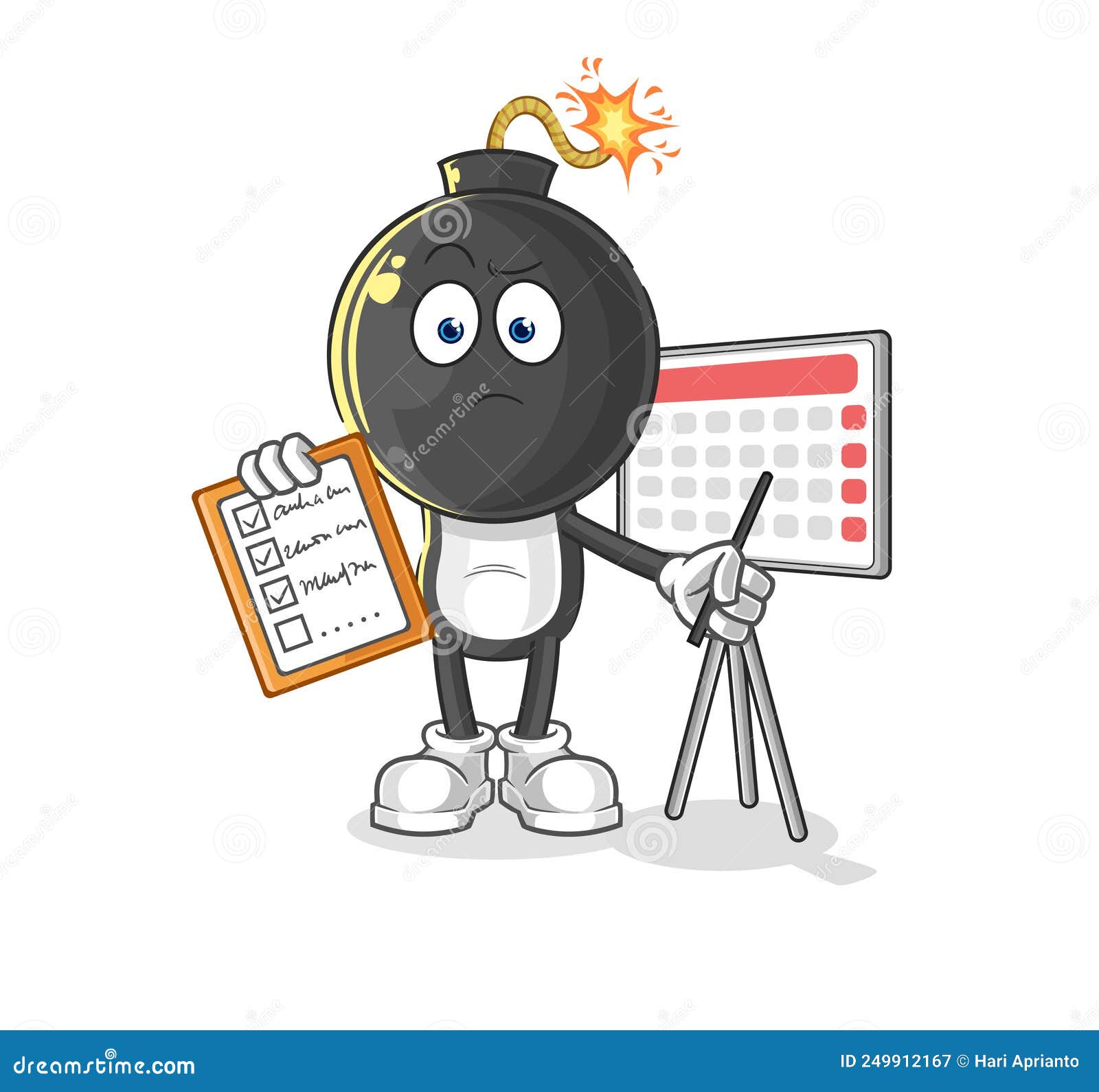 Bomb Head Schedule List Vector. Cartoon Character Stock Vector ...