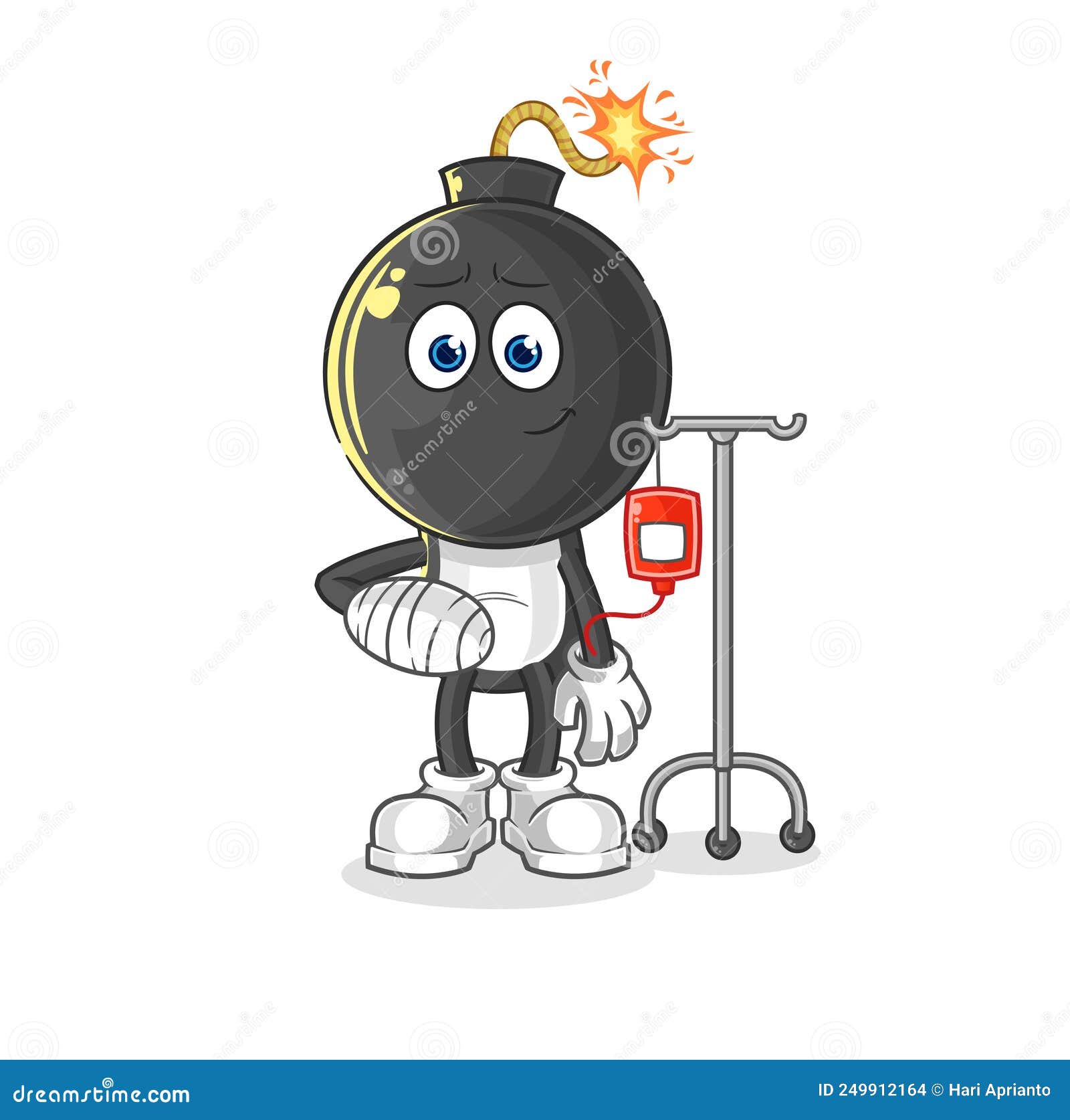 Bomb Head Sick in IV Illustration. Character Vector Stock Vector ...