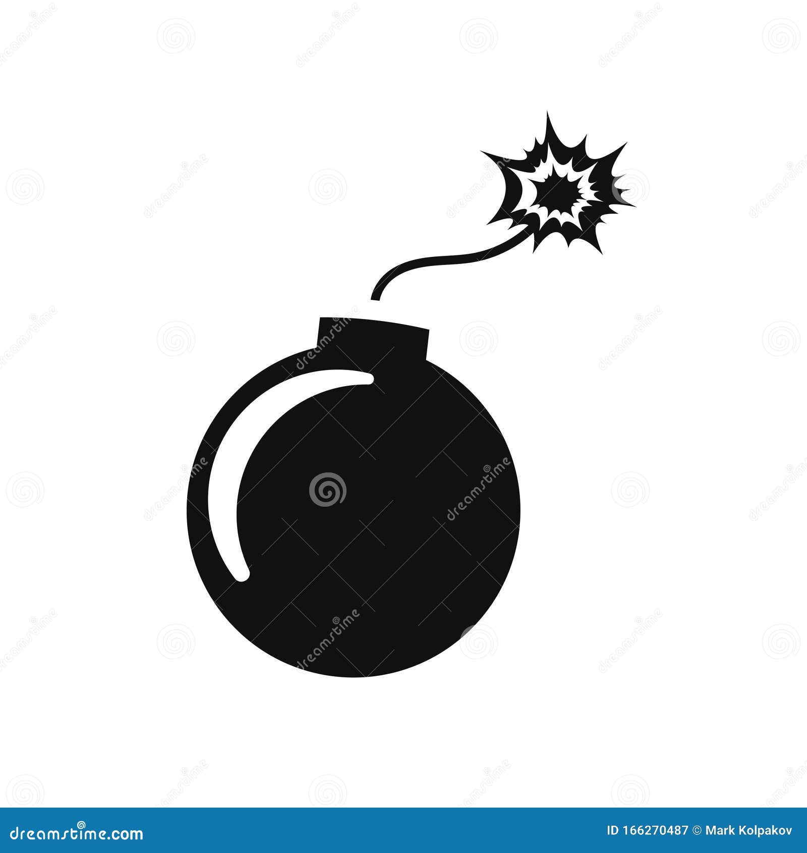 Bomb Icon Isolate on White Background, Stock Illustration ...