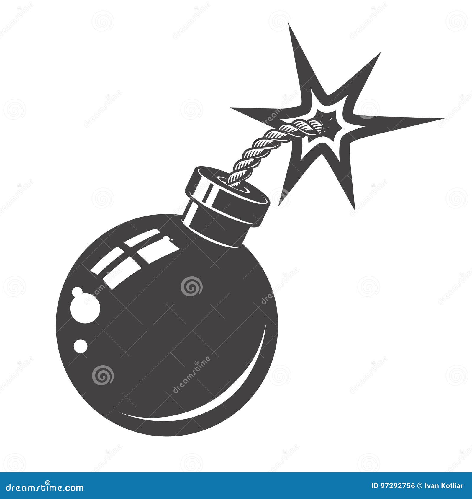 Bomb Icon Isolated On White Background. Design Elements For Logo Vector ...
