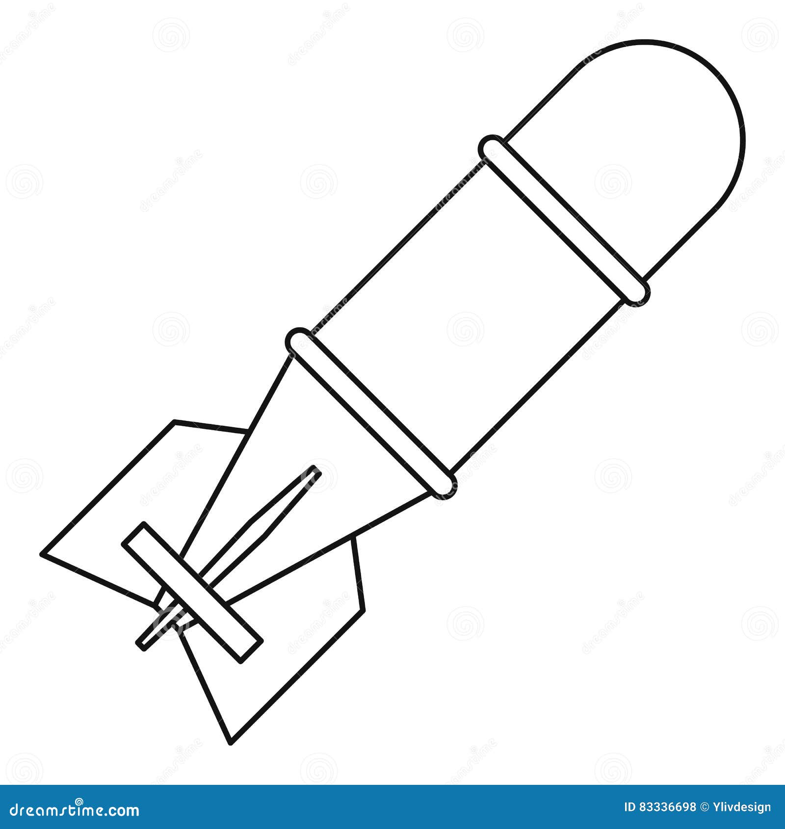 Bomb icon, outline style stock vector. Illustration of fire - 83336698