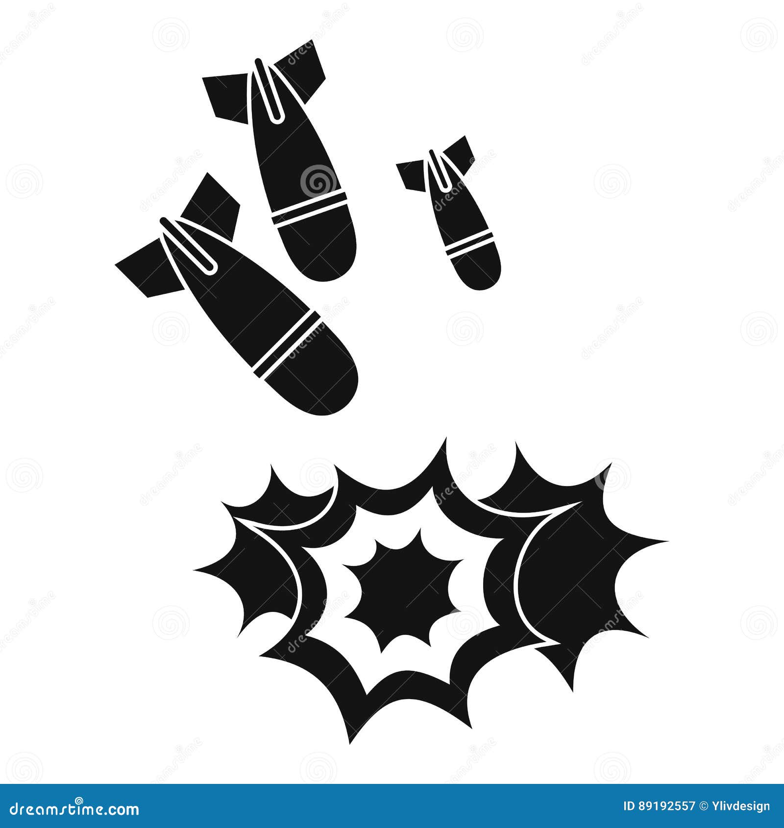 Bomb icon, simple style stock vector. Illustration of exploding - 89192557