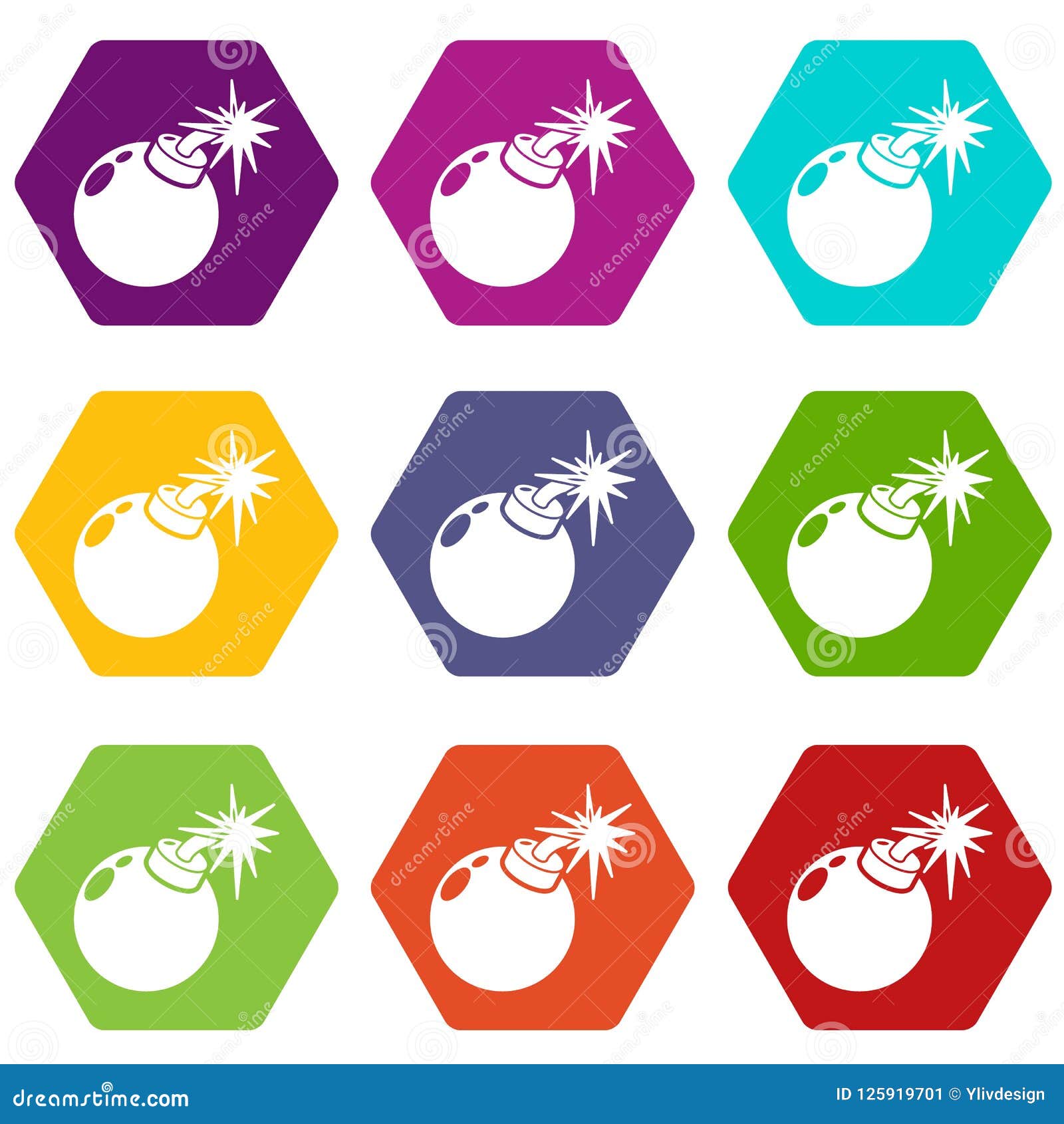 Bomb icons set 9 stock illustration. Illustration of fuse - 125919701
