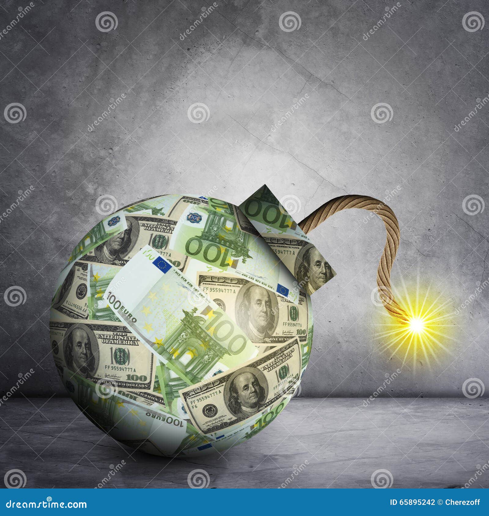 Bomb with ignited fuse stock photo. Image of grey, fuse - 65895242