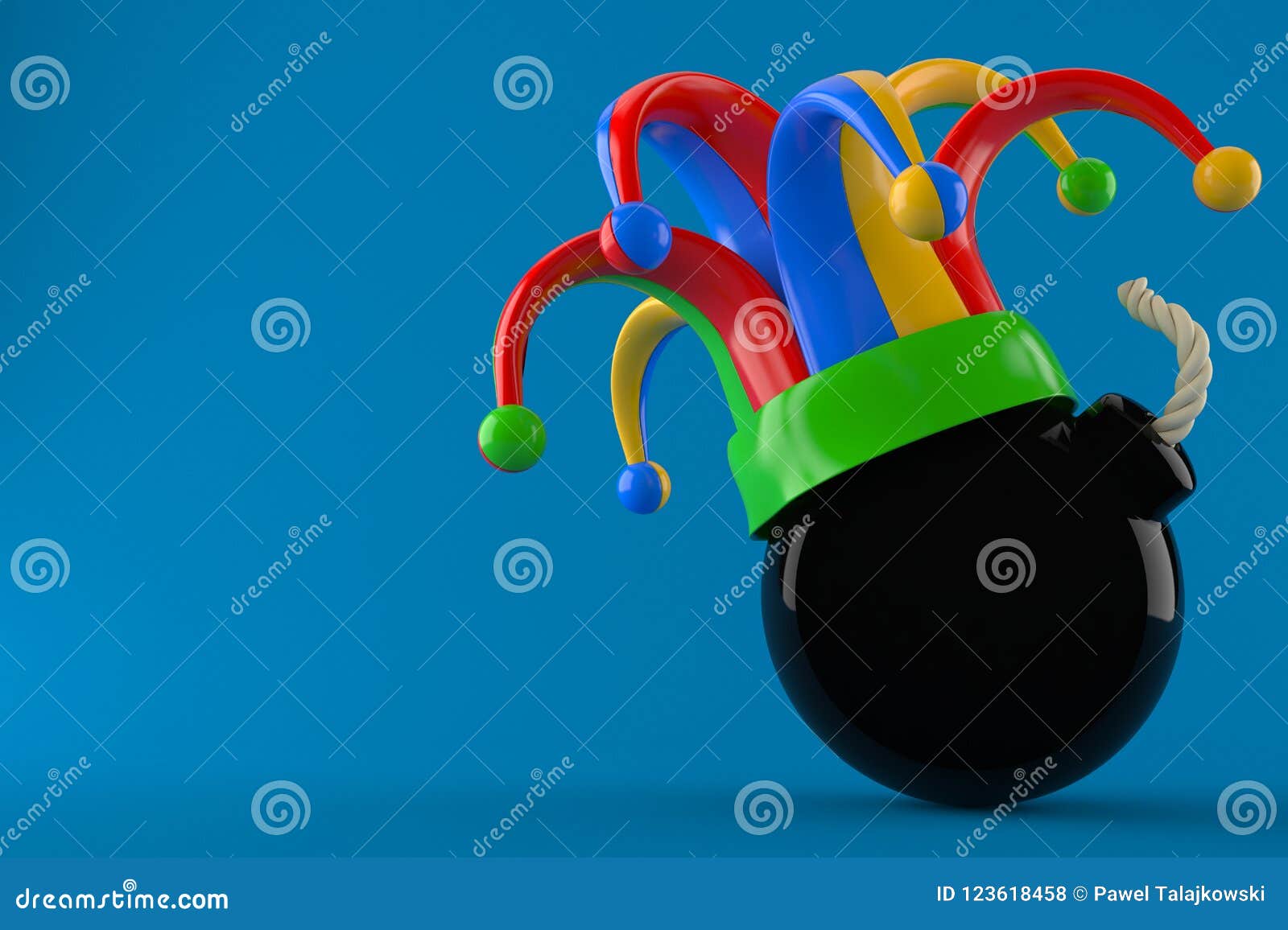 Bomb with jester hat stock illustration. Illustration of funny - 123618458