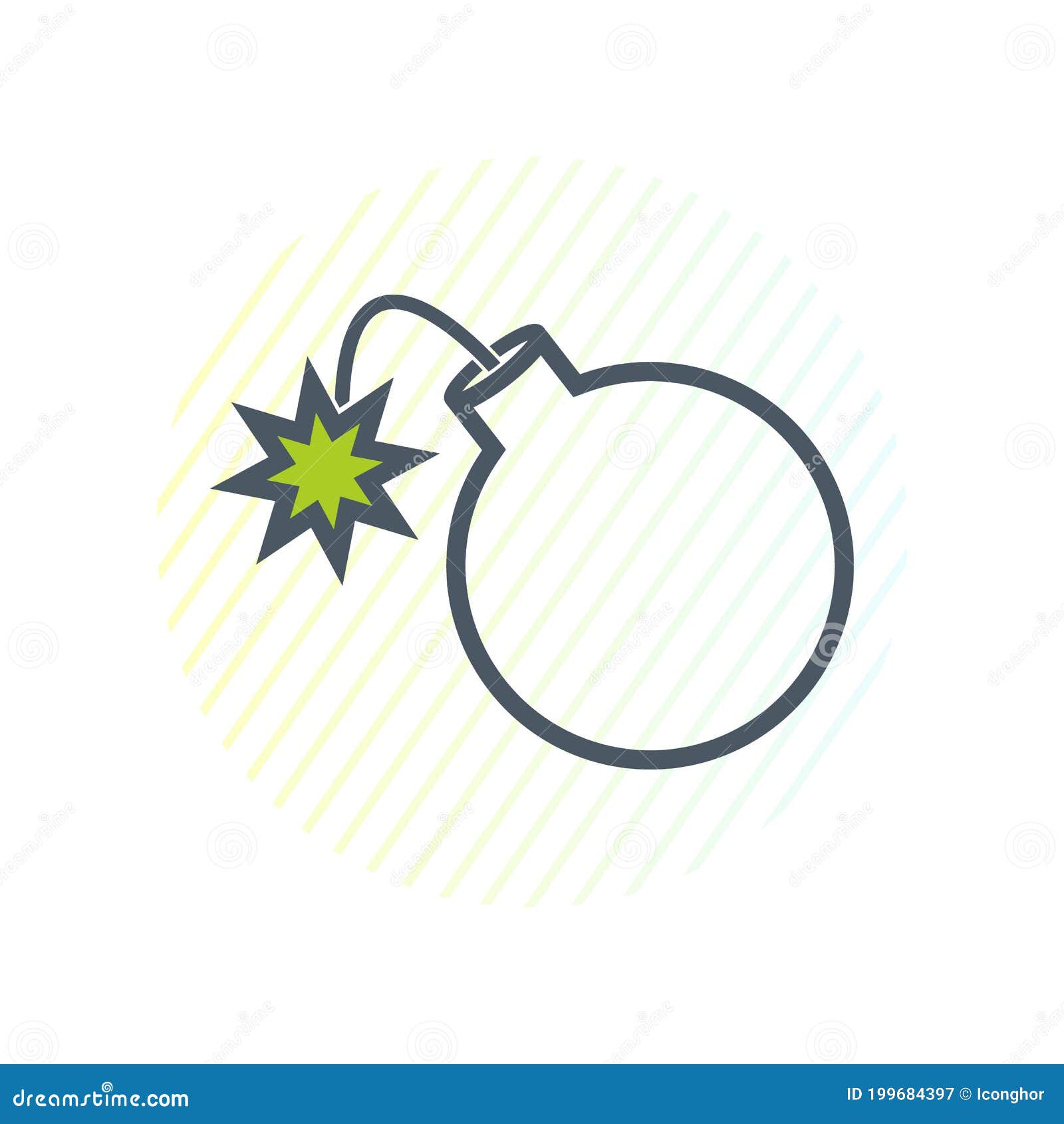 Bomb Line Icon. stock vector. Illustration of blast - 199684397