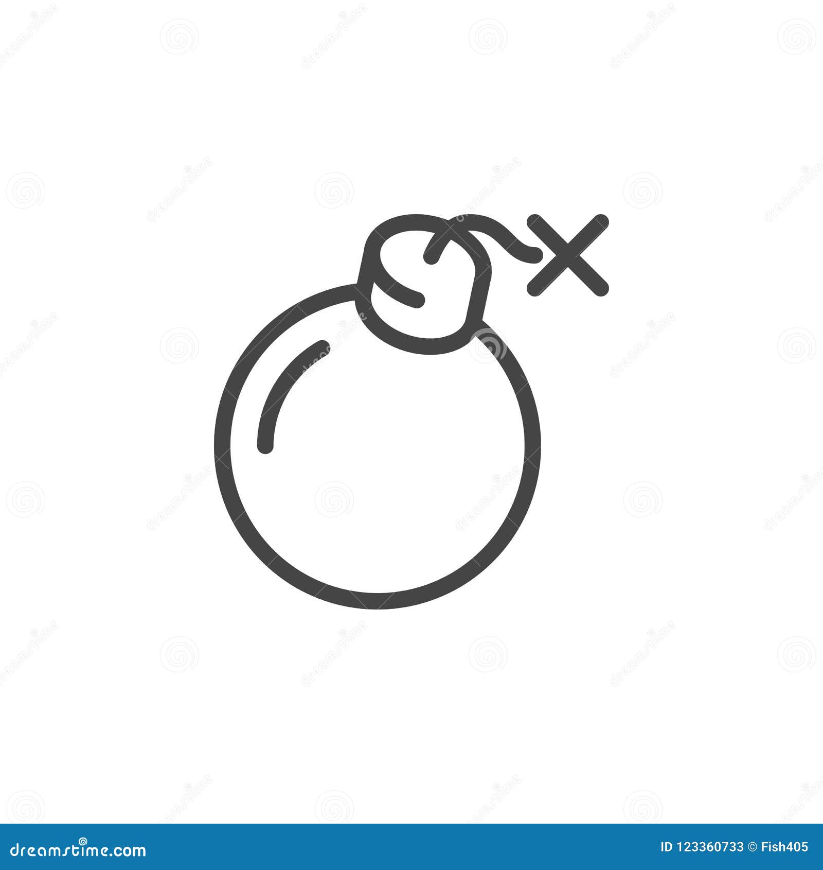 Bomb Line Icon. Explosive Dynamite, Symbol Of Danger, War, Risk. Web ...