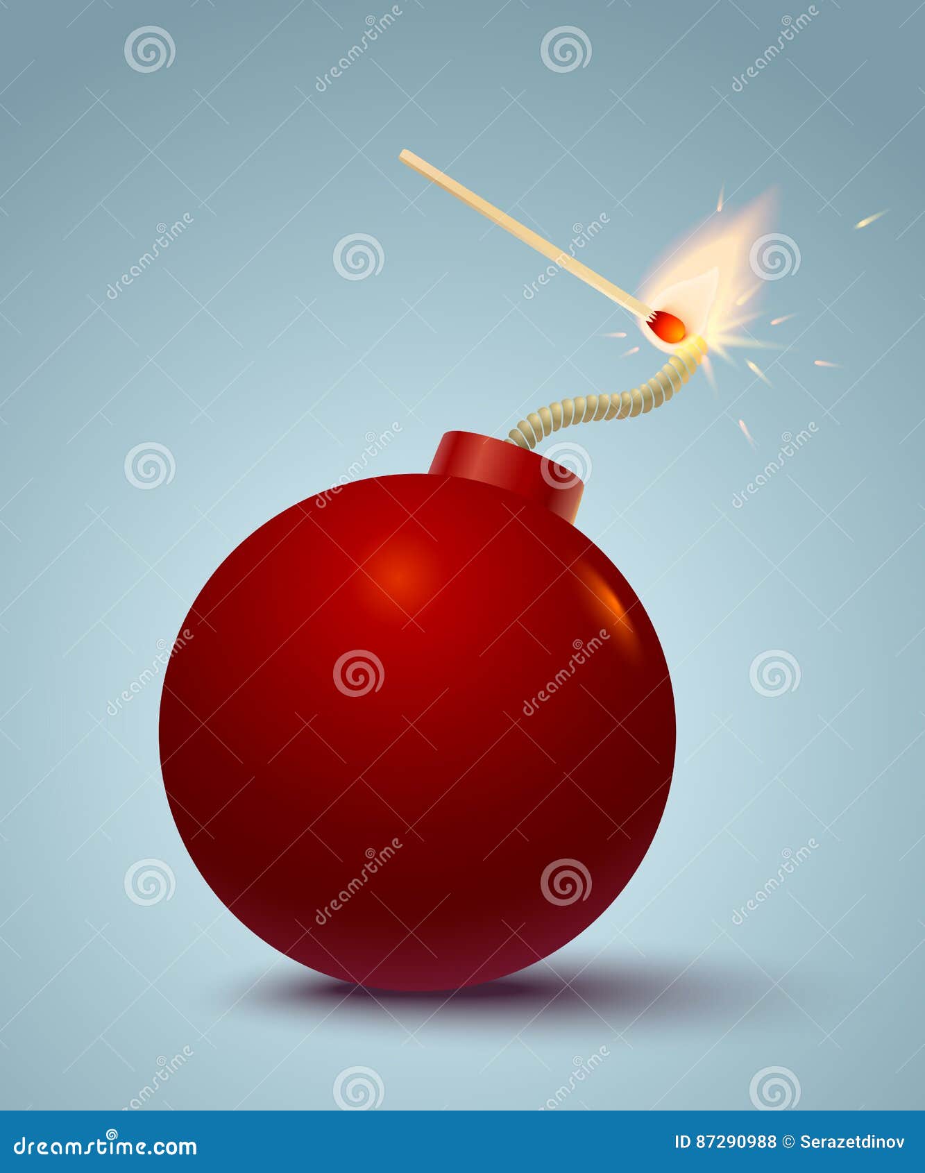 Bomb and match stock vector. Illustration of dangerous - 87290988