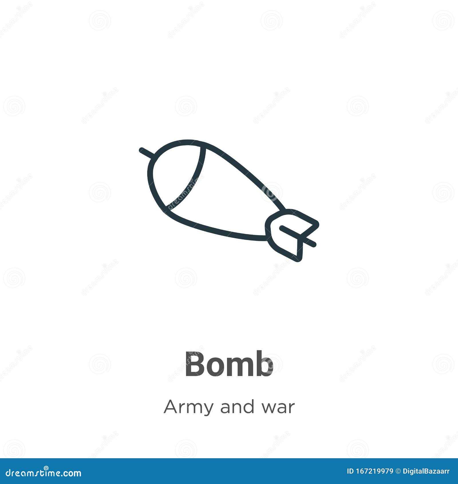Bomb Outline Vector Icon. Thin Line Black Bomb Icon, Flat Vector Simple ...