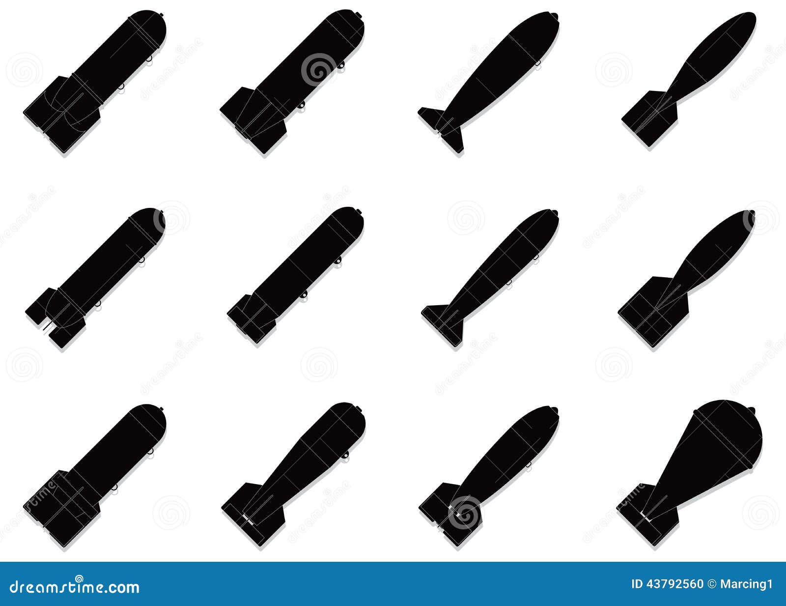Bomb outlines set stock vector. Illustration of bomb - 43792560