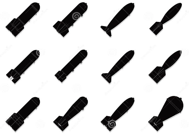 Bomb outlines set stock vector. Illustration of bomb - 43792560