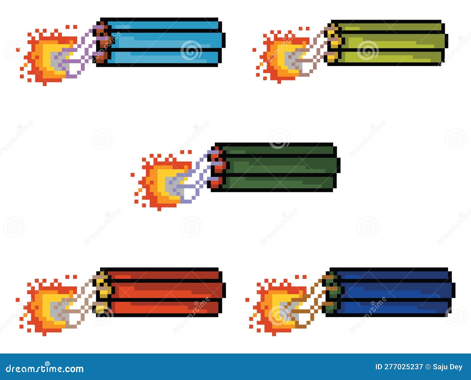 Bomb Pixel Art Set. Cartoon Vector | CartoonDealer.com #277025229