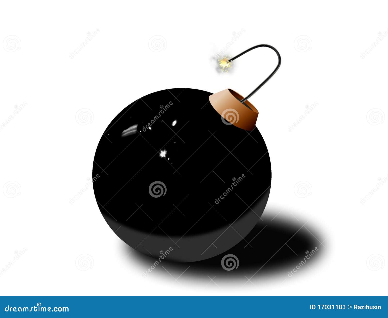 Bomb ready to explode stock illustration. Illustration of burning ...